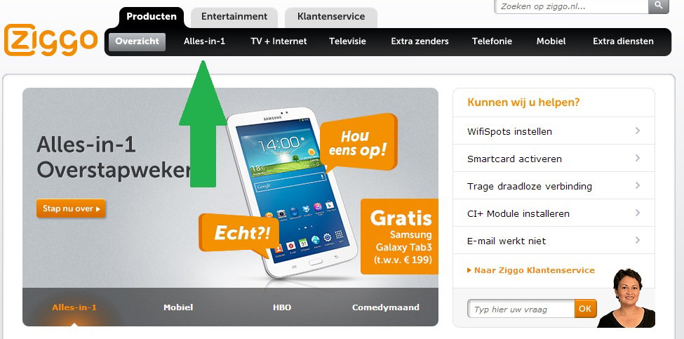 Alles in 1 pakket - Hoe bestellen bij Ziggo?